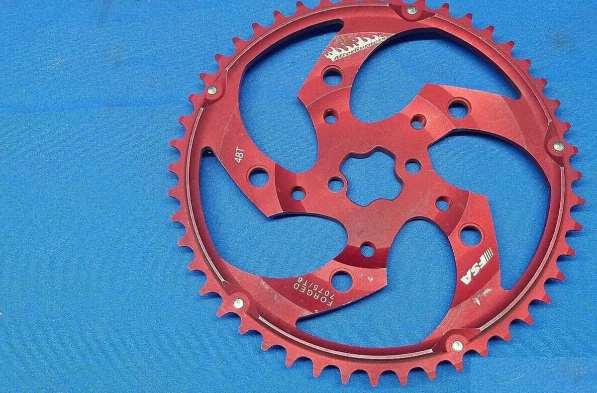 FSA Forged 7075/T6 48T Bicycle Chainring 110 mm BCD Red – PioraBikes